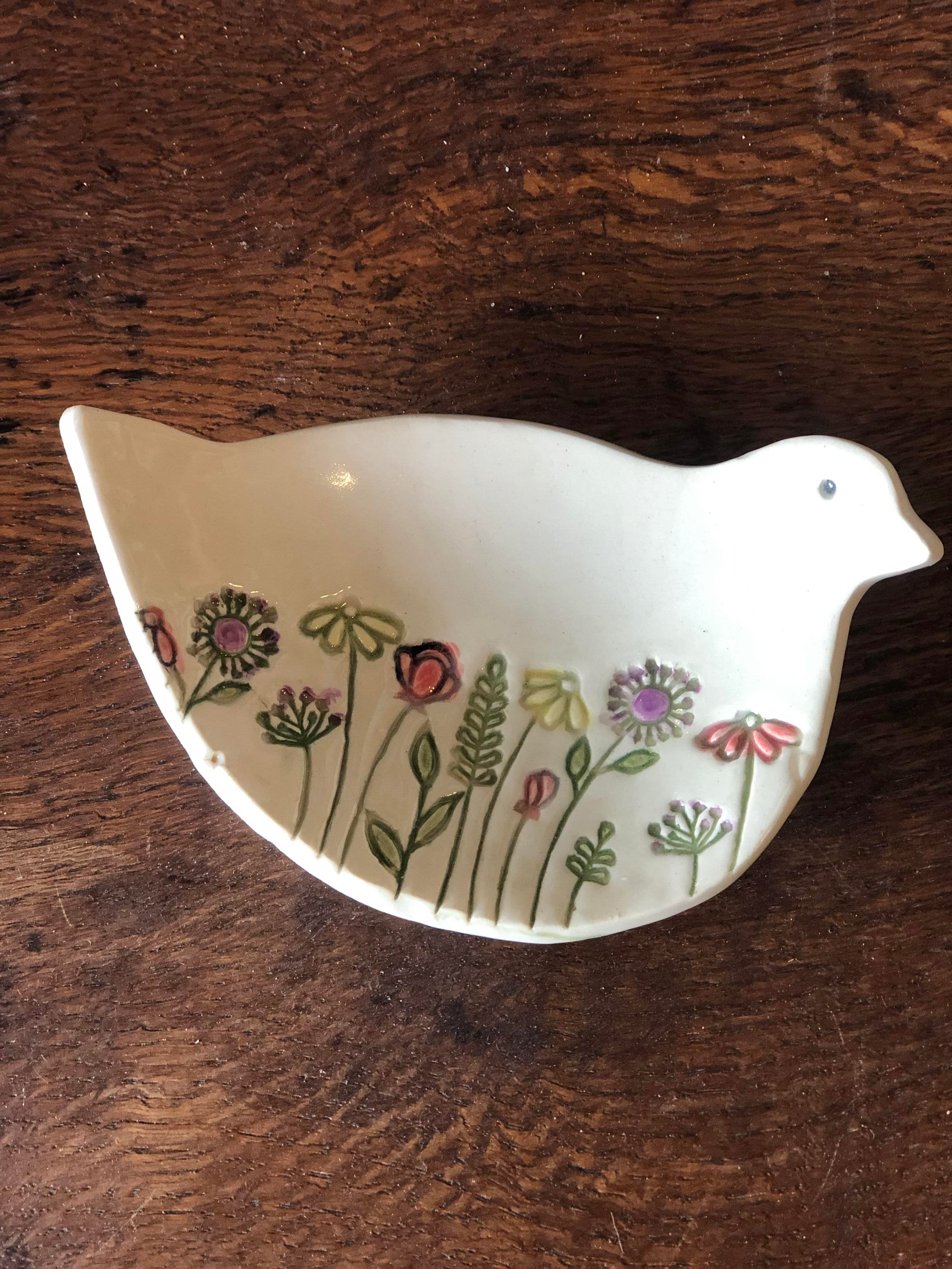 Dove Flower Trinket Dish, Spring Dish, Handmade Pottery - Etsy