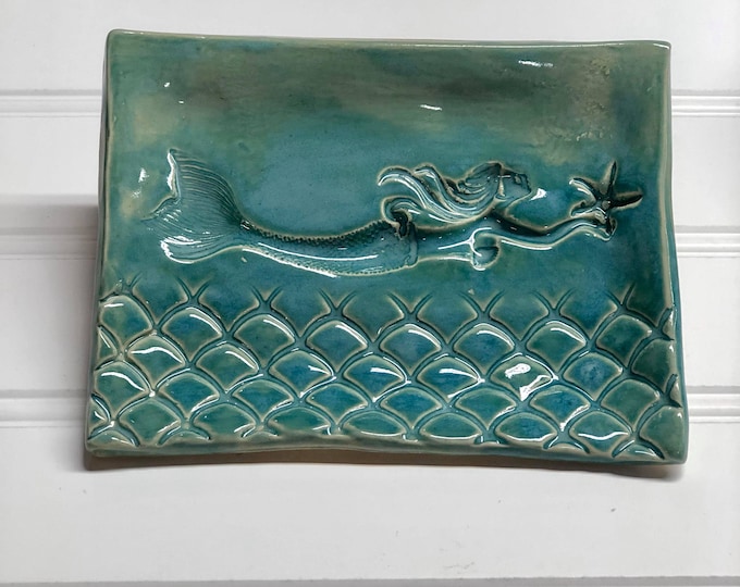 Mermaid Dish, Handmade Pottery, Trinket Tray, Soap Dish - Etsy