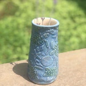 Sea Turtle Vase, Beach Pottery - Etsy
