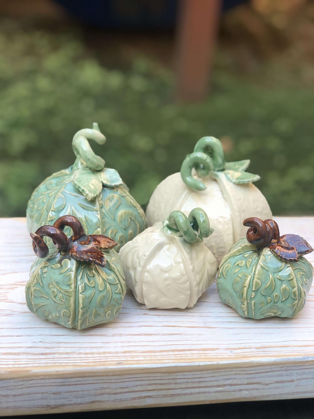 Swirly Ceramic Pumpkins, Fall Decor, Pumpkin Pottery - Etsy