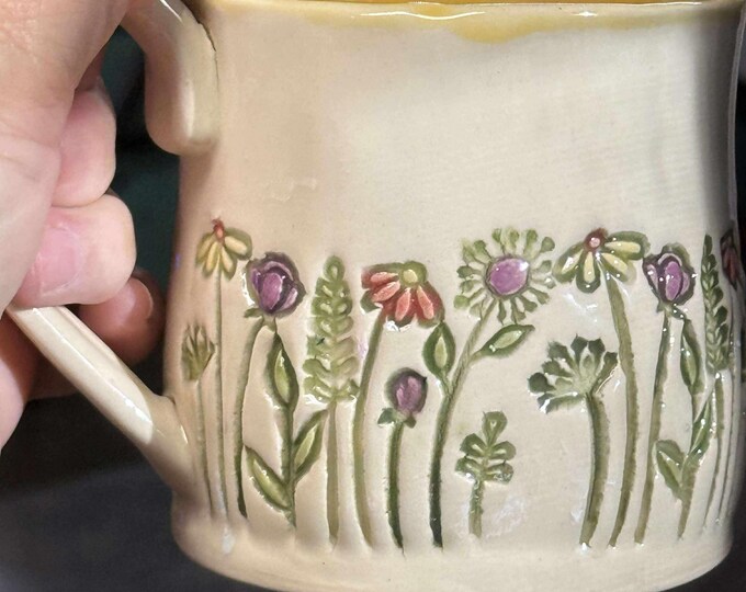 Flower Mug, Pottery Mugs, Handmade Pottery - Etsy