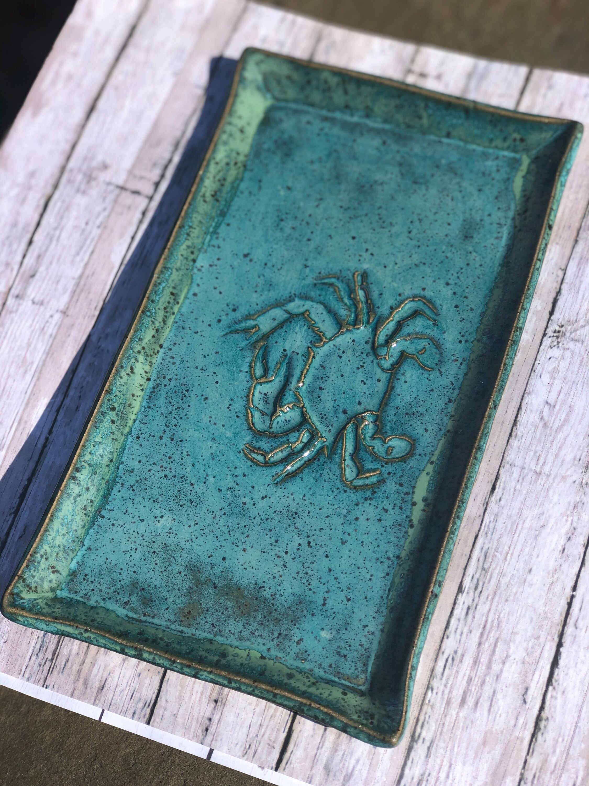 Crab Tray Ceramic Crab Platter Crab Dish | Etsy