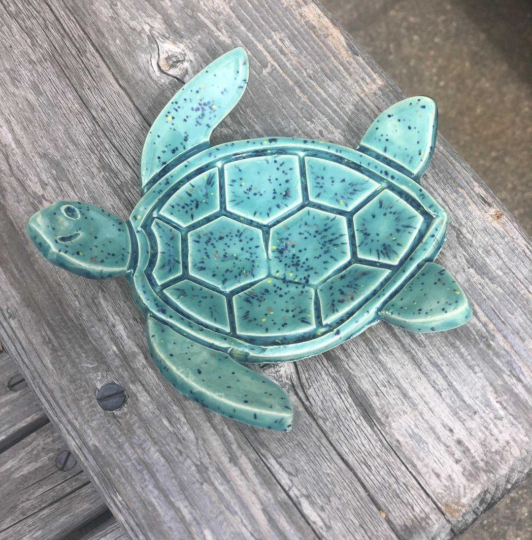 Sea Turtle Trinket Dish, Sea Turtle Pottery - Etsy