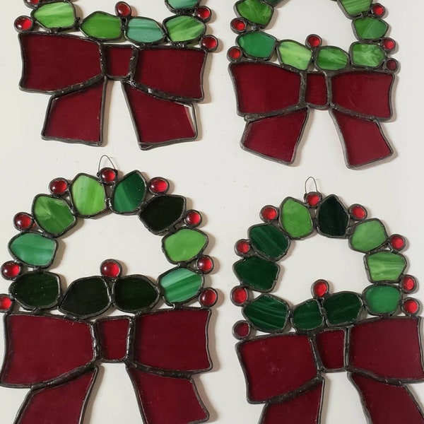Stained Glass Christmas Wreath - Etsy