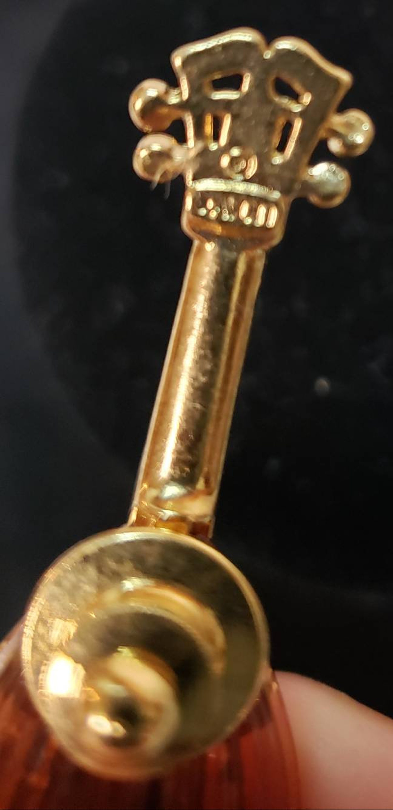 Avon Musical Instrument Pin Mandolin/vintage 1990s Avon Lucite Goldtone ...