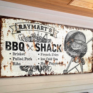 Family Name Bbq Sign | Rustic Bbq Wall Art | Personalized Bbq Wall ...