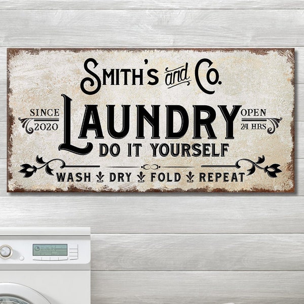 Vintage Laundry Sign - Etsy