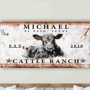Cattle Sign | Cow Print Ranch Wall Decor | Cattle Ranch Sign Cow Wall ...