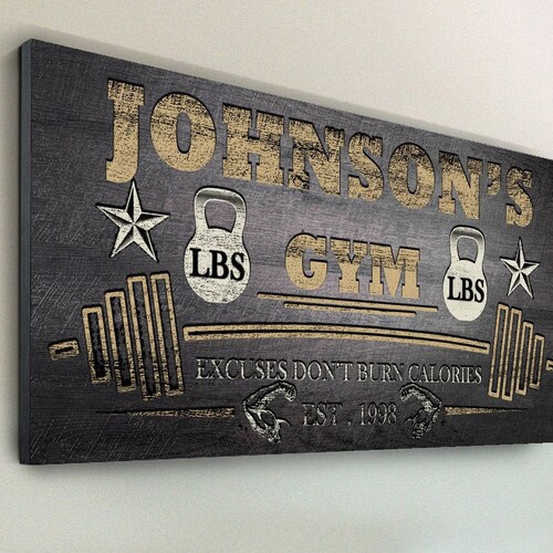 Personalized Gym Name Sign Custom Home Gym Workout Room Sign - Etsy