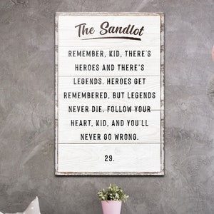 Sandlot Quote Sign | Inspirational Quotes Baseball Sign | New Baby Gift ...