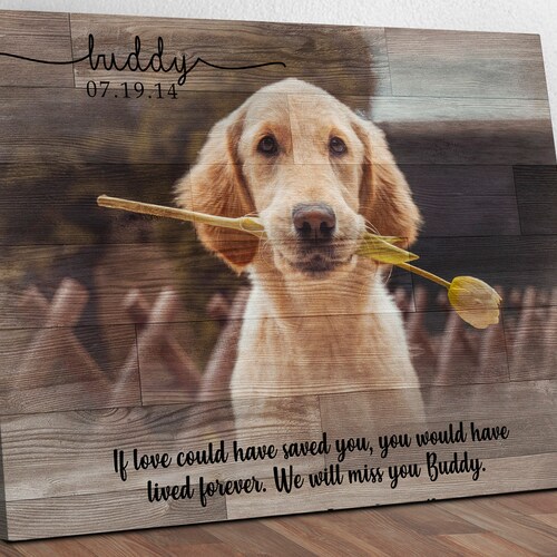 Custom Dog Memorial Passing Gift Pet Loss Frame Portrait Photo - Etsy