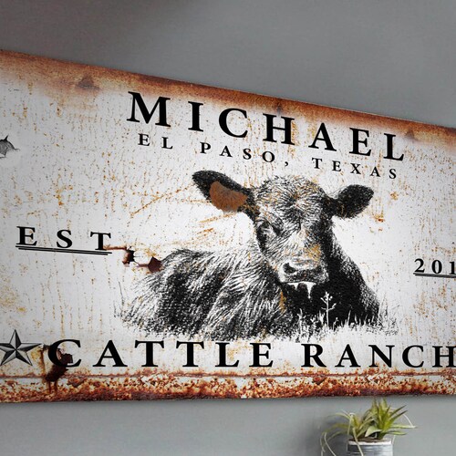 Cattle Company Ranch Farmhouse Cow Decor Sign Family Room Wall - Etsy