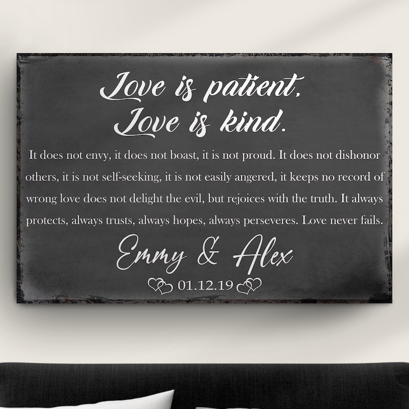 Love is Patient Sign - Etsy