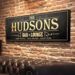 Man Cave Bar Sign | Bar and Lounge Sign | Custom Bar Sign | Home Bar ...