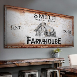 Farmhouse Sign Farmhouse Wall Decor Custom Farmhouse Sign Personalized ...