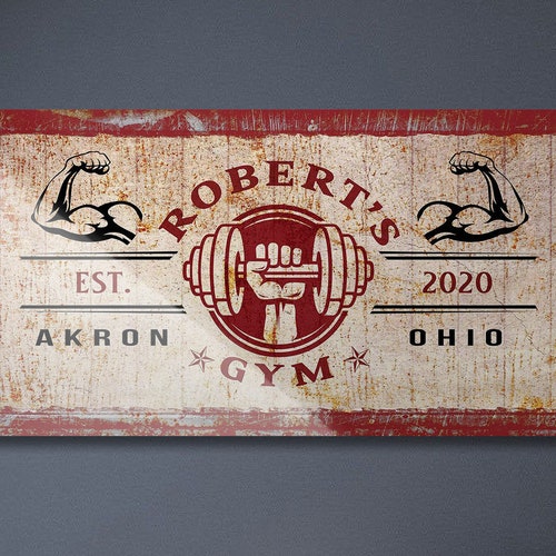 Home Gym Sign No Excuses Custom Name Workout Room Wall Art - Etsy