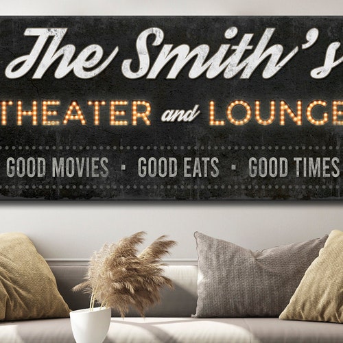 Personalized Home Cinema Sign Family Theater Room Sign Movie - Etsy