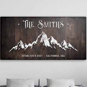 Personalized Mountain Sign, Custom Mountain Sign, Mountain Decor, Multi ...