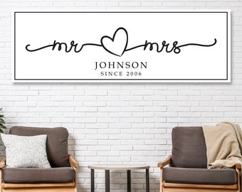Mr and Mrs Wall Sign | Etsy