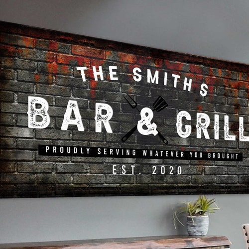 Basement Bar and Lounge Sign Rustic Basement Bar Wall Décor - Etsy