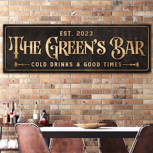 Vintage Bar Signs Decor | Personalized Bar Wall Art | Bar Sign for Home ...