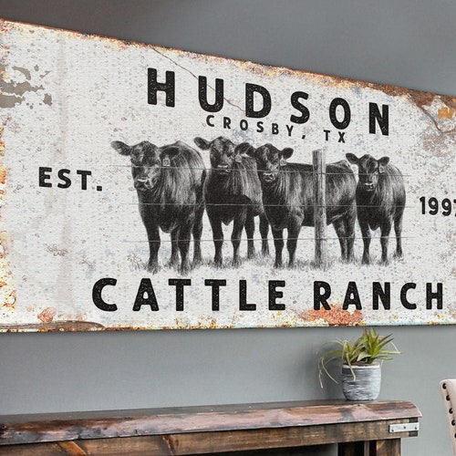 Modern Farmhouse Decor Cattle Sign Cow Farm Sign Large Rustic - Etsy