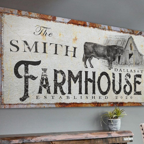 Cattle Company Ranch Farmhouse Cow Decor Sign Family Room Wall - Etsy