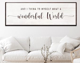 What A Wonderful World Sign Inspirational Farmhouse Wall Décor | Etsy