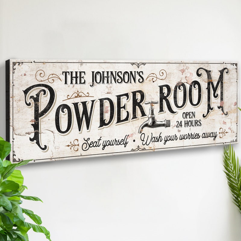 Powder Room Sign - Etsy