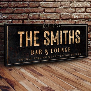 Basement Bar and Lounge Sign | Man Cave Bar Signs | Bar Sign for Home ...