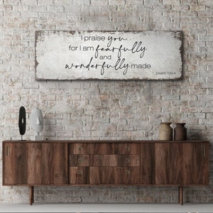 I Am Fearfully and Wonderfully Made Faith Sign | Psalm 139 Verse Wall ...