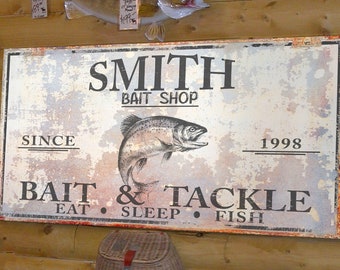 Bait and Tackle Shop Sign - Etsy