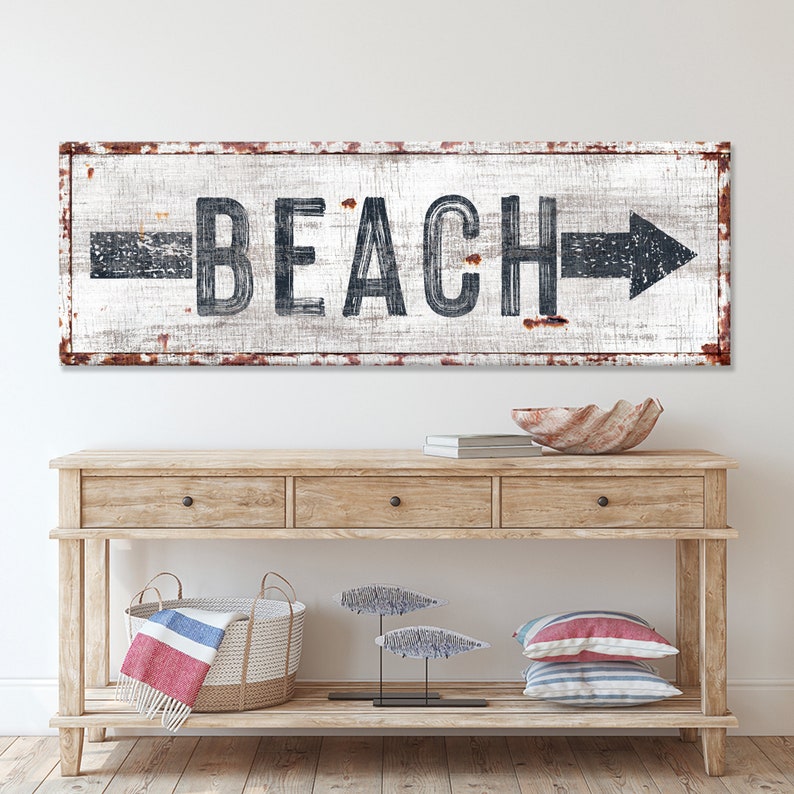 Beach Sign | Arrow Sign | Beach House Wall Decor | Beach Arrow Sign ...