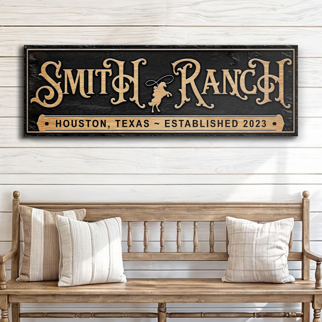 Horse Ranch Canvas Sign | Horse Barn Wall Decor | Horse Ranch Sign Wall ...