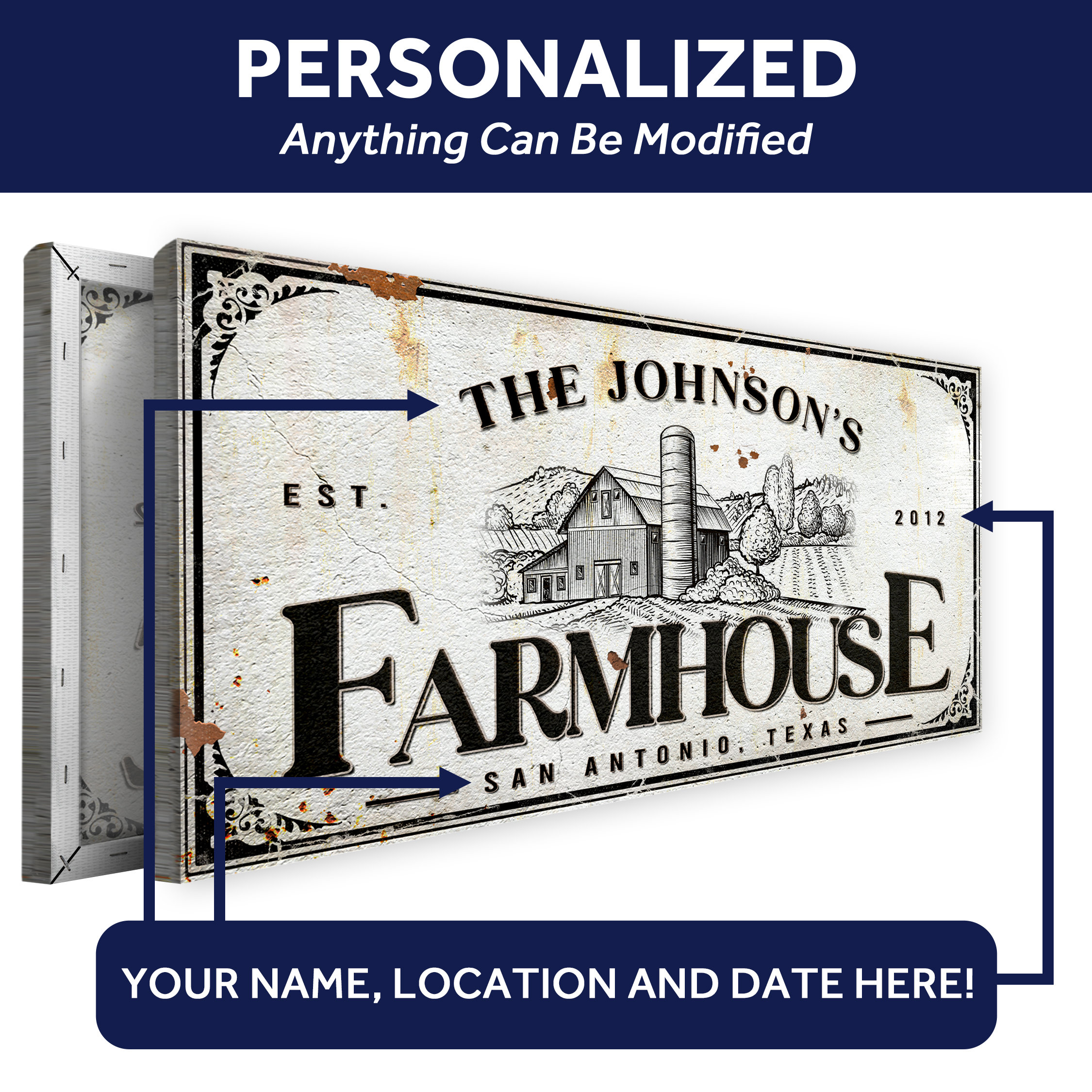 Farmhouse Sign | Farmhouse Decor | Home Decor Farmhouse | Personalized ...