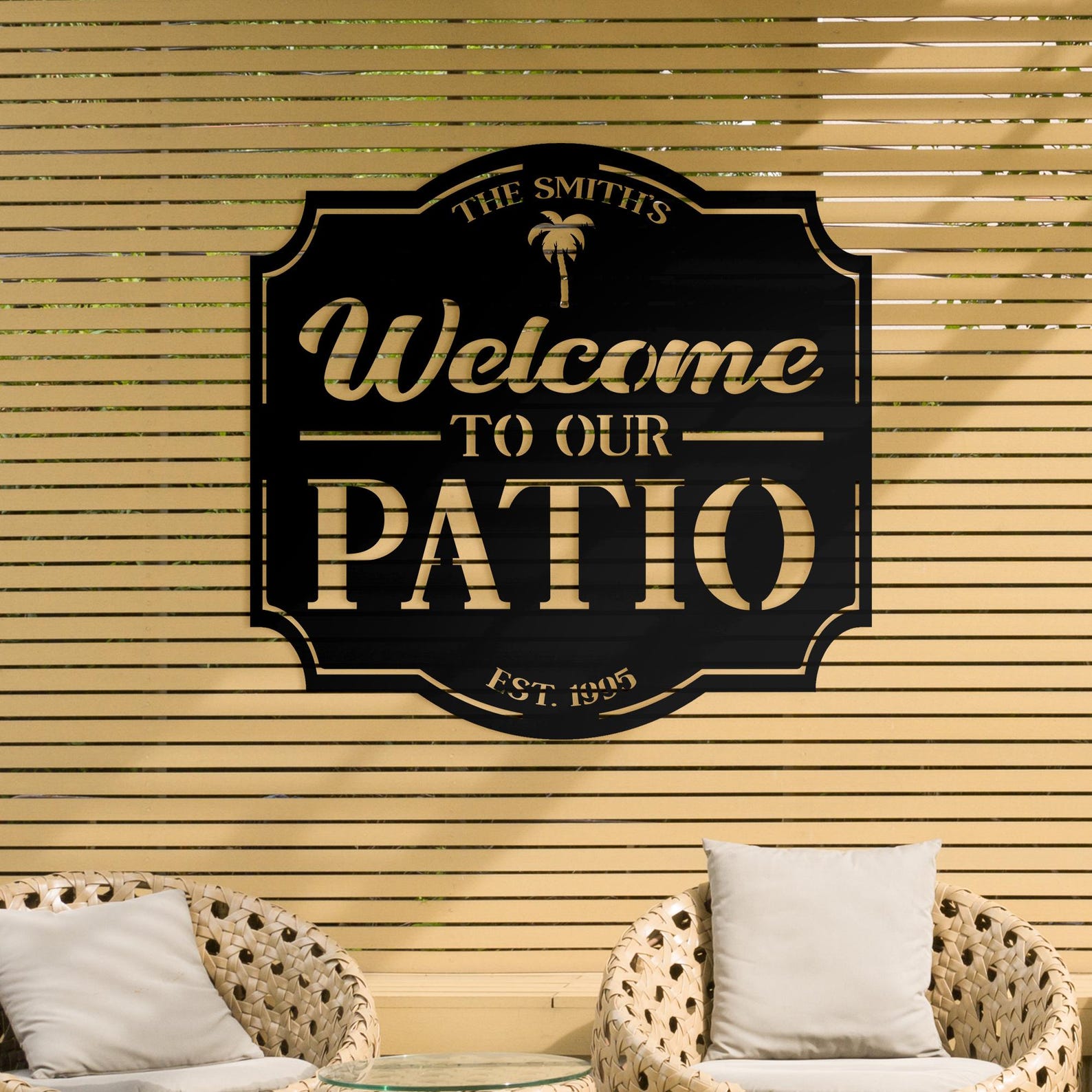 Metal Welcome to Our Patio Sign | Custom Outdoor Decor for Patio ...