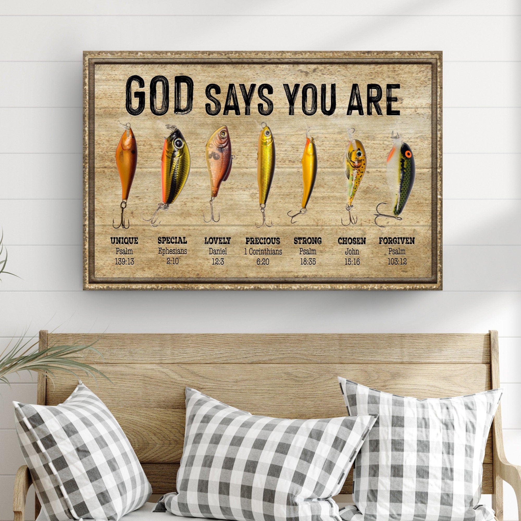 Fishing Sign | God Says You Are Fishing Lure Print | Christian Wall Art ...