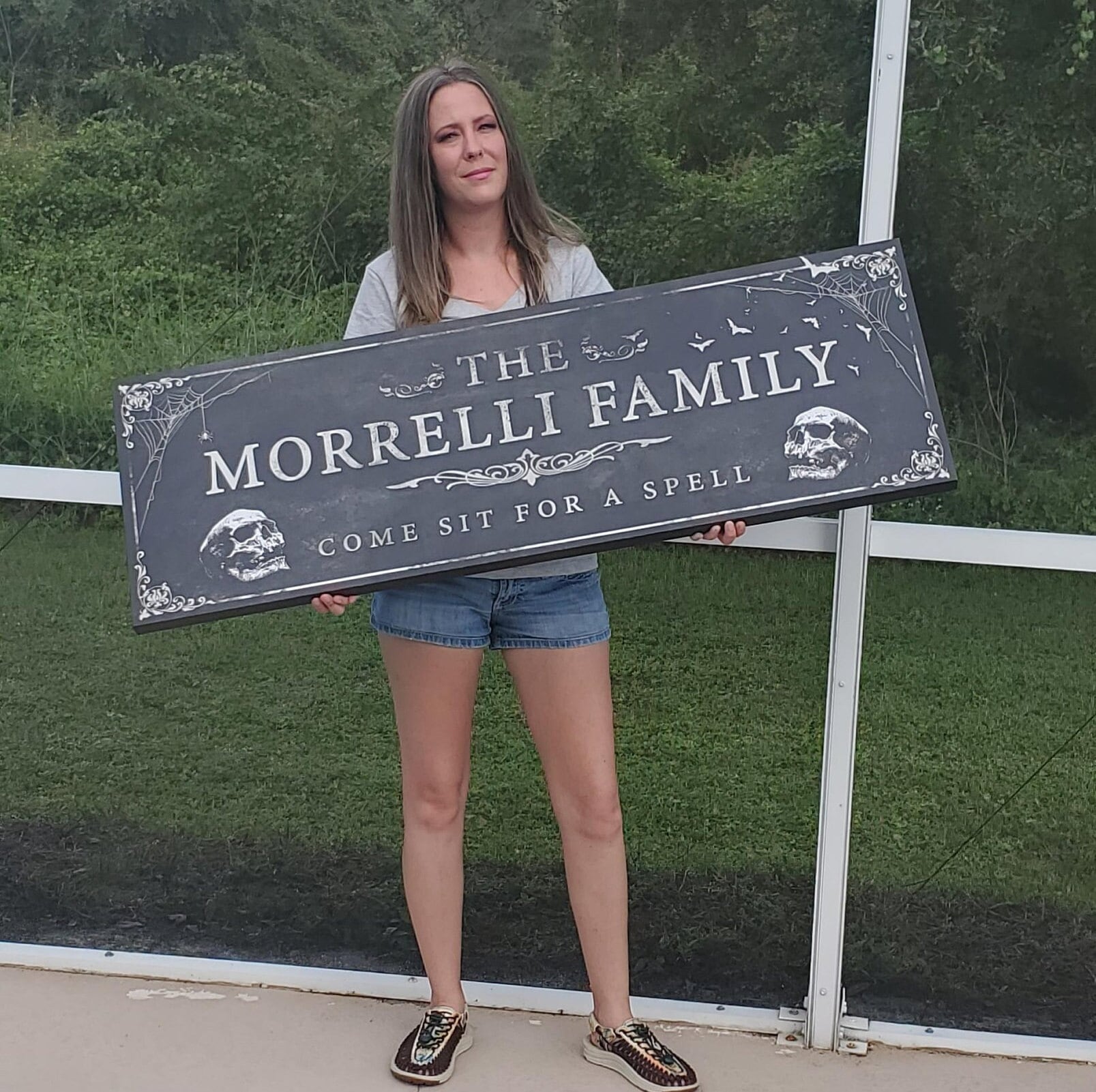 Family Last Name Sign Custom Halloween Family Name Sign Gothic - Etsy