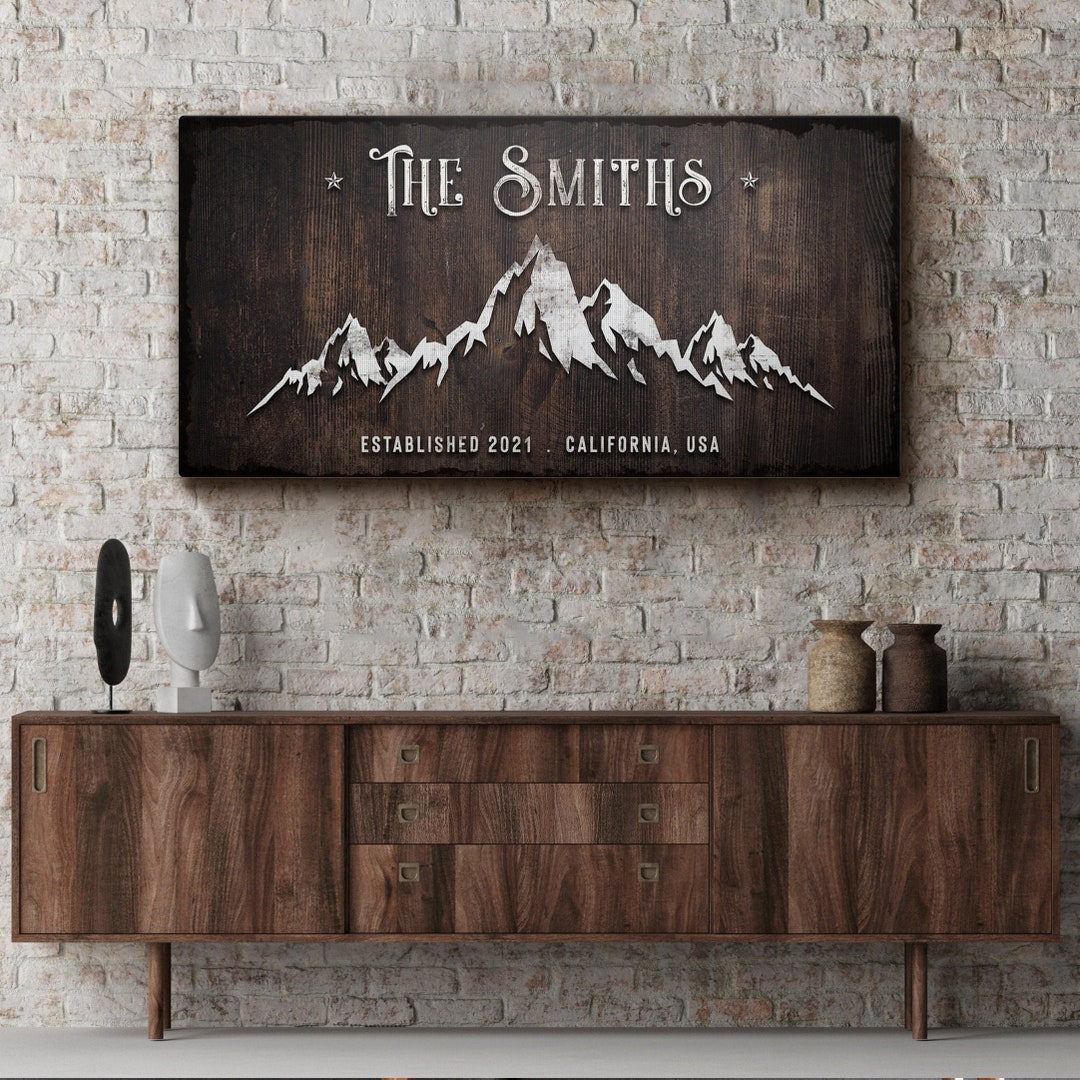 Personalized Mountain Sign, Custom Mountain Sign, Mountain Decor, Multi ...