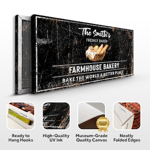 Farmhouse Bakery Sign | Kitchen Wall Art | Freshly Baked Sign | Family ...