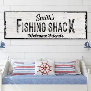 Fishing Sign | Personalized Name Fishing Shack Sign | Welcome Friends ...