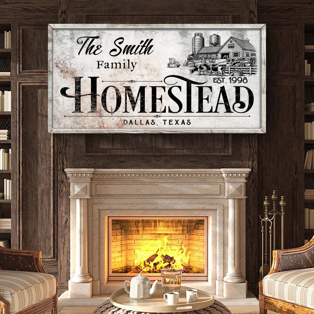 Custom Homestead Wall Art | Family Name Established Sign | Family ...