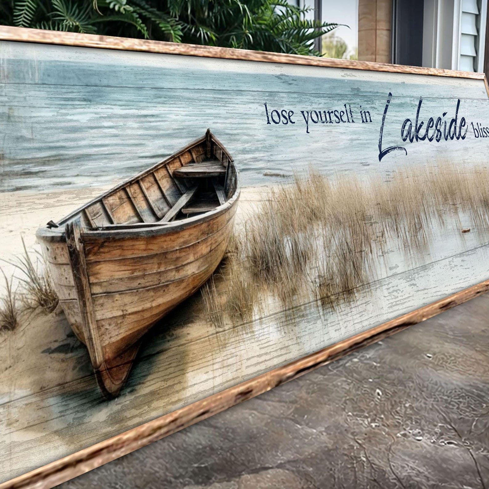 Lose Yourself in Lakeside Sign | Lake House Wall Art | Rustic Lakeside ...