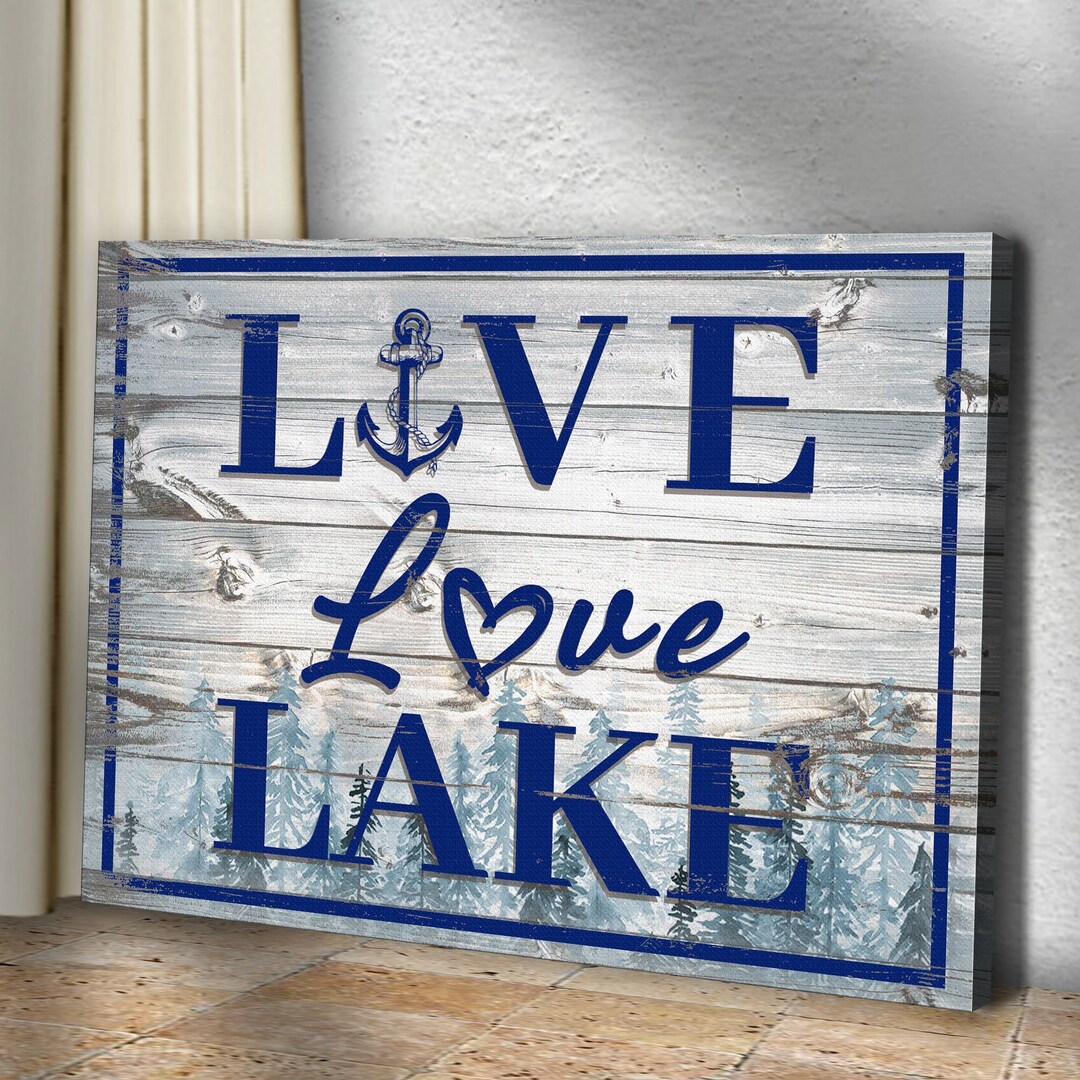 Live Love Lake Sign | Lake House Decor | Lake Wall Art | Rustic Cabin ...