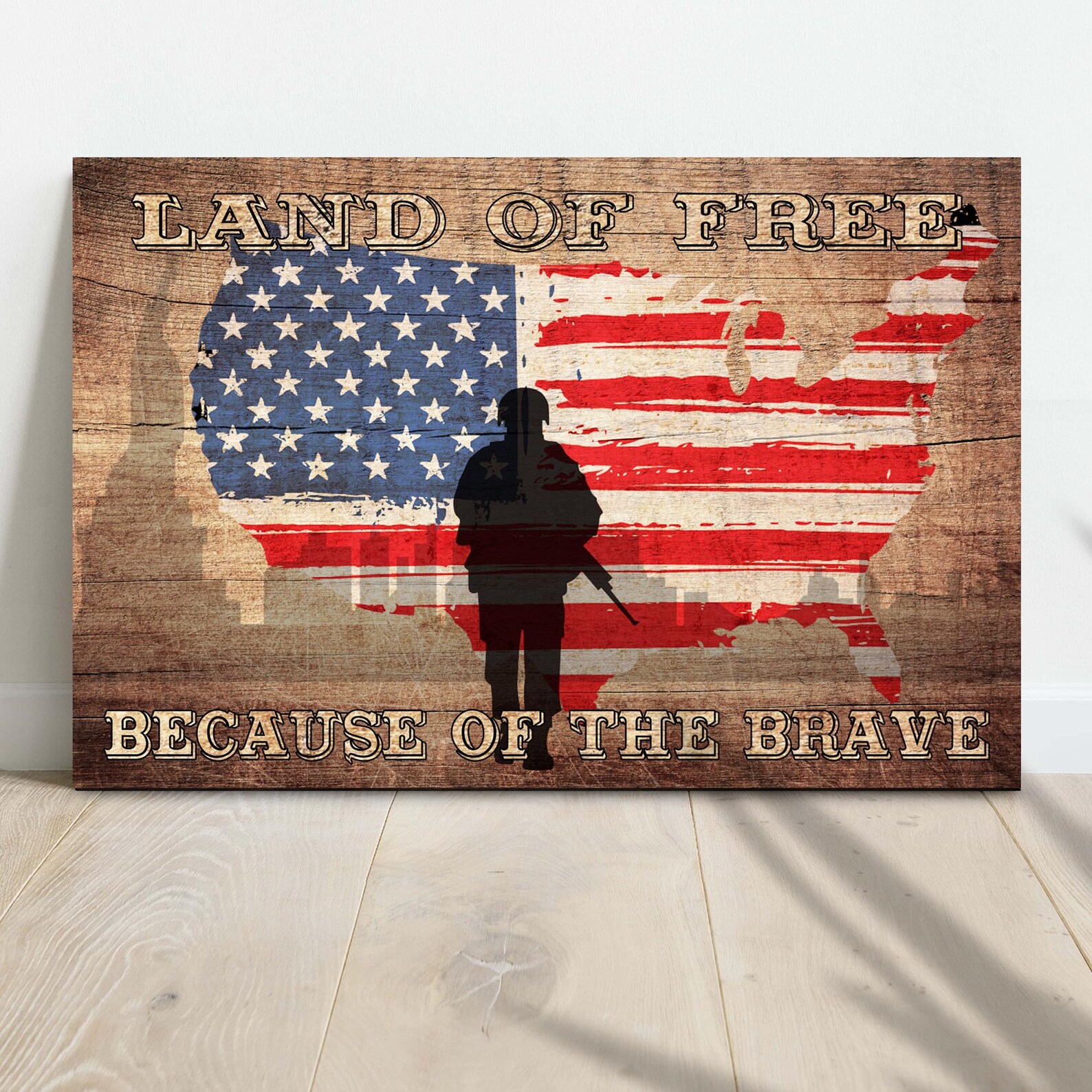 Living Room Decor | the Land of the Free Because of the Brave Sign ...
