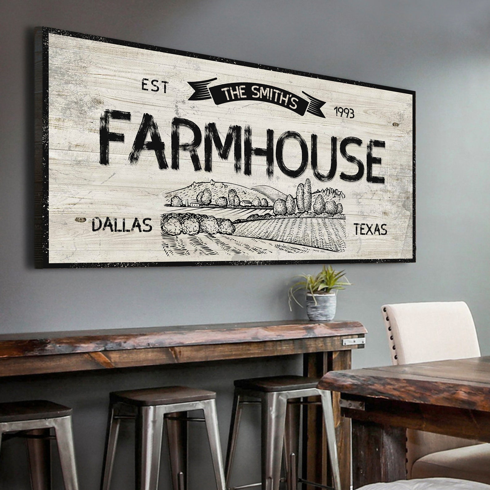 Personalized Farm Sign Modern Farmhouse Wall Decor Custom | Etsy