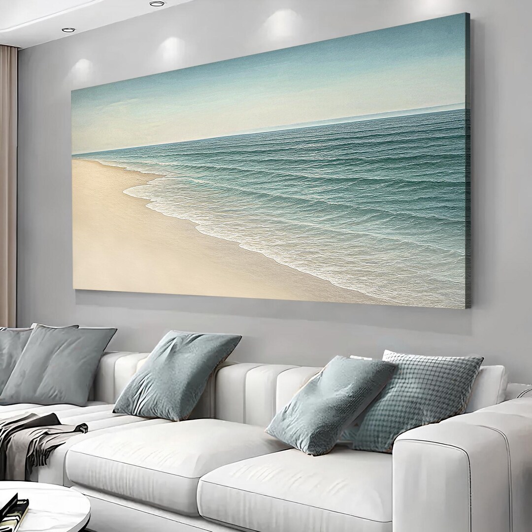 Beach Shoreline Coastal Wall Art | Ocean Wave Coastal Wall Art ...