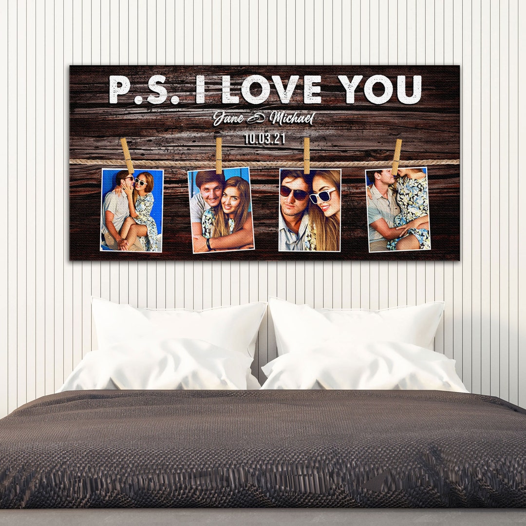 Couples Portrait Gifts First Anniversary Gift for Couple Canvas ...