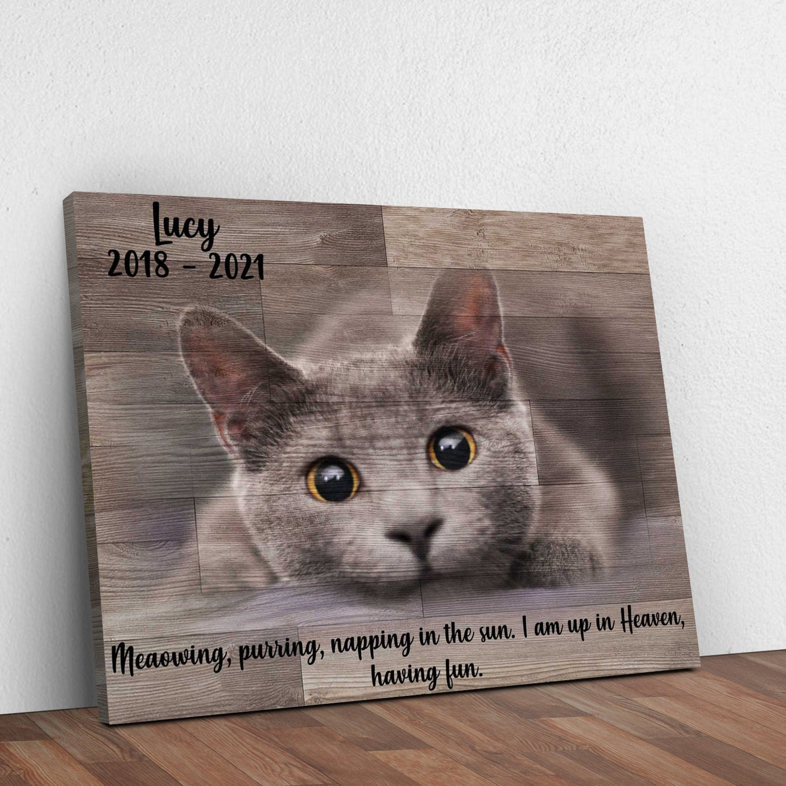 Cat Memorial Personalized Cat Memorial Loss of Pet Cat Pet - Etsy
