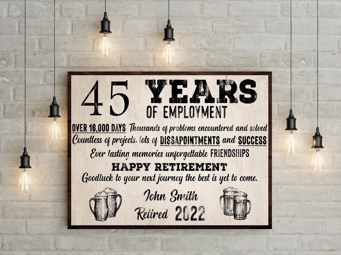 Personalized Retirement Gift Sign, Retirement Gift Party Decoration ...